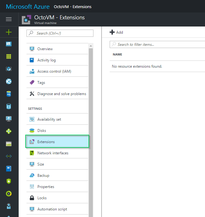 Installing The Tentacle Vm Extension Via The Azure Portal