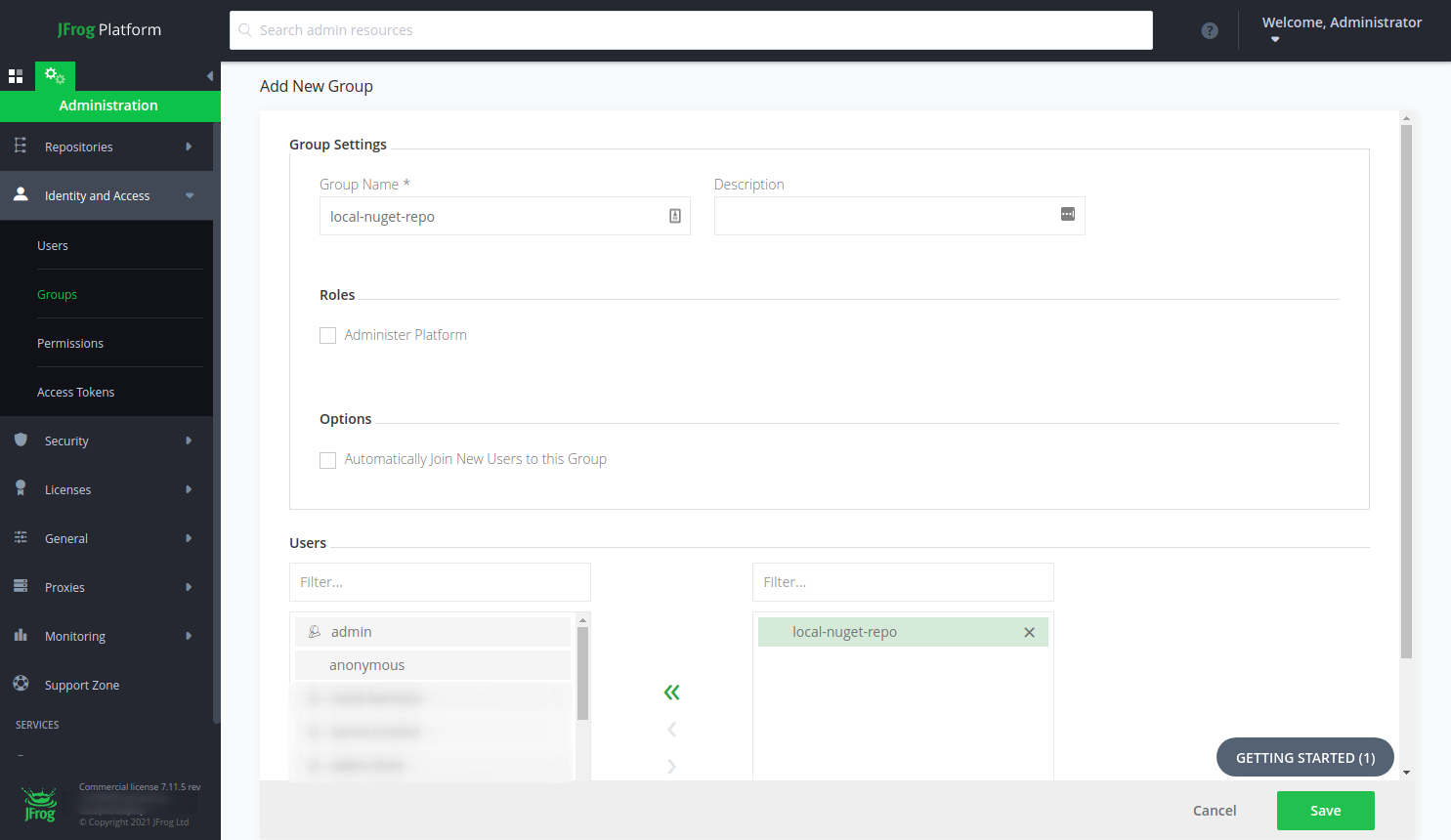 Artifactory Local NuGet repository - Octopus Deploy