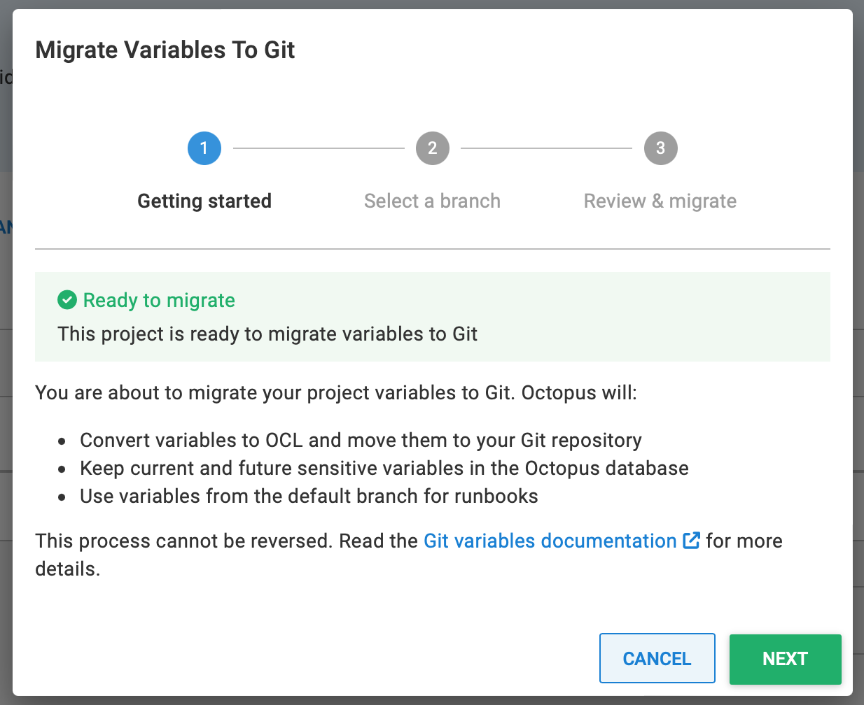 Migrating Variables To Git Octopus Deploy