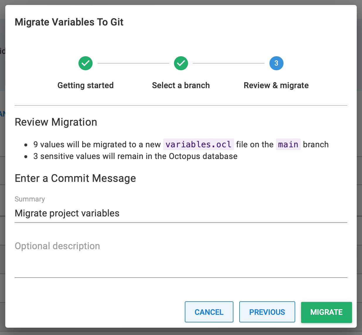 Migrating Variables To Git Octopus Deploy
