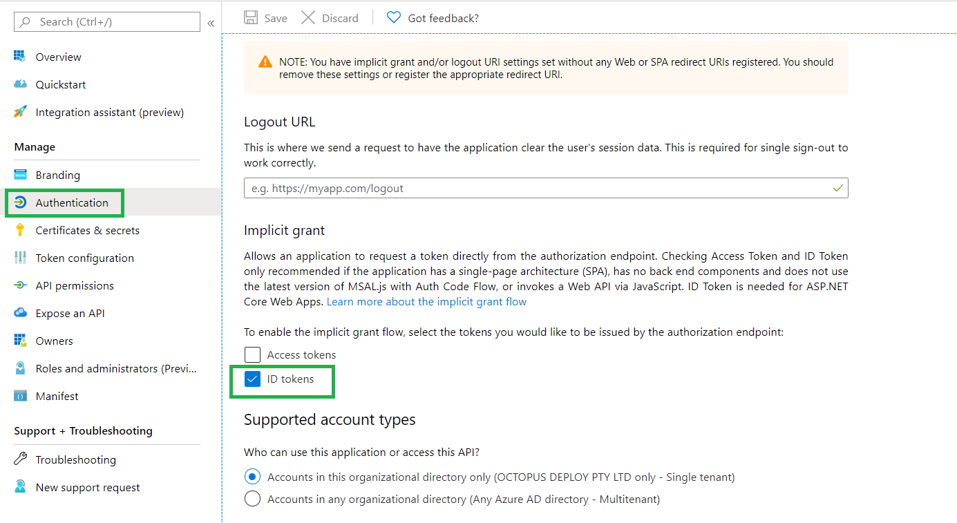 Azure Active Directory authentication - Octopus Deploy
