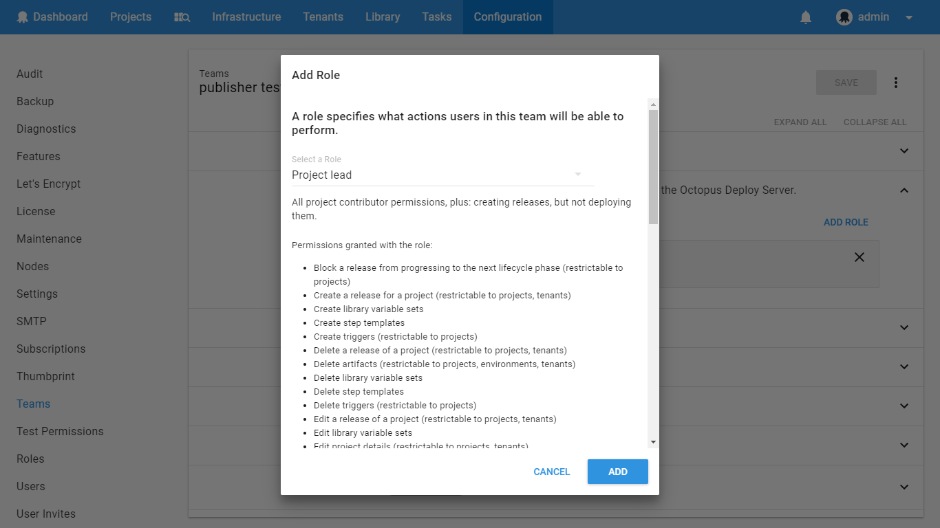 User roles - Octopus Deploy