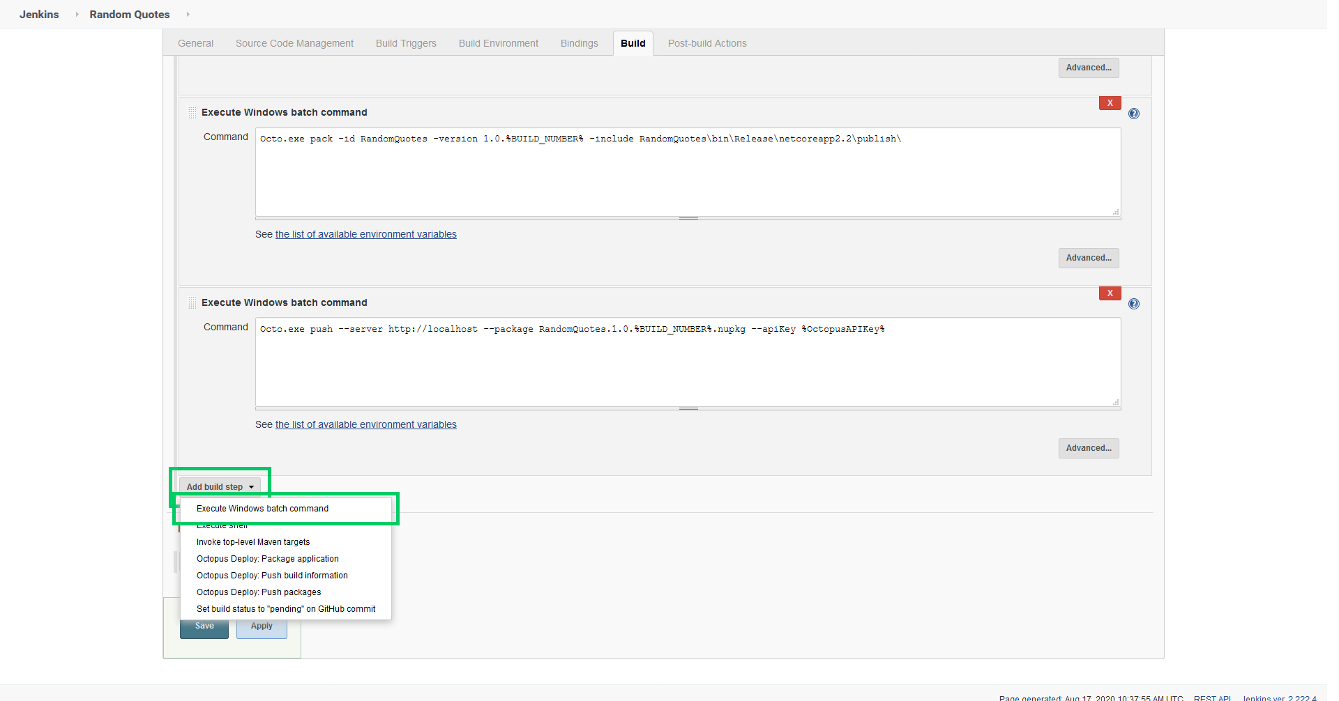 Deploy An Asp Core Application To Iis Using Octopus And Jenkins